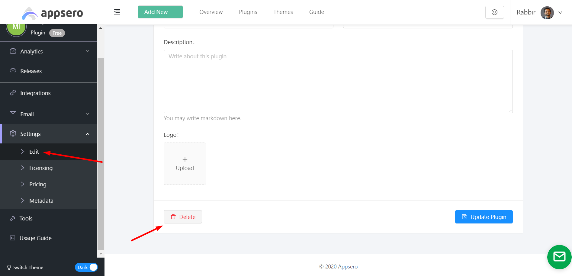 How Do I Delete a Plugin/Theme from Appsero? - Appsero