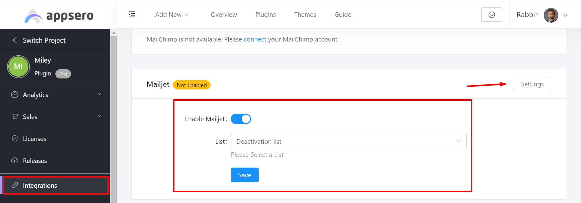 Mailjet Integration - Appsero